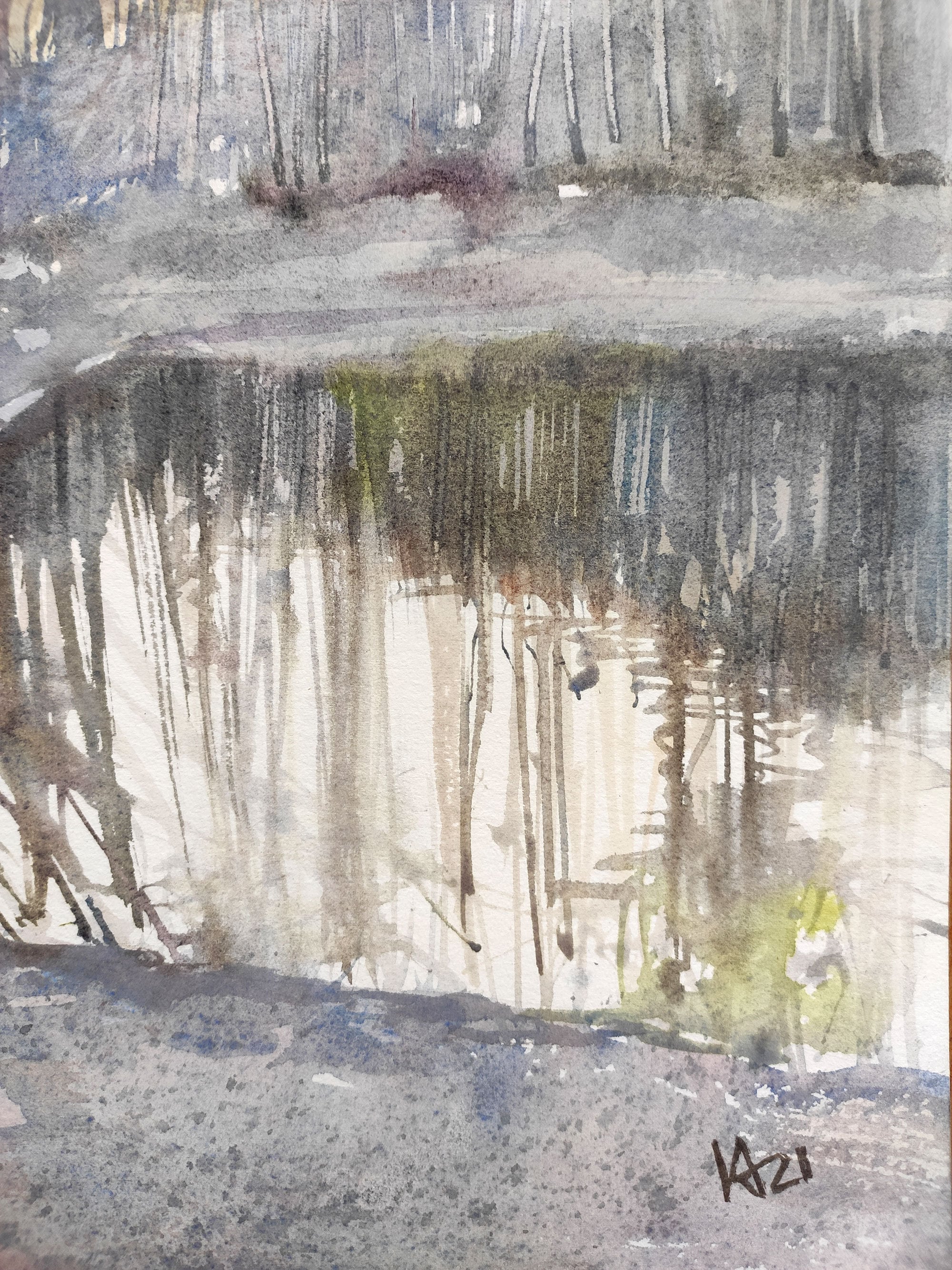 Russian Landscape Pastel Colors Original Art Sad Forest Autumn Day ...