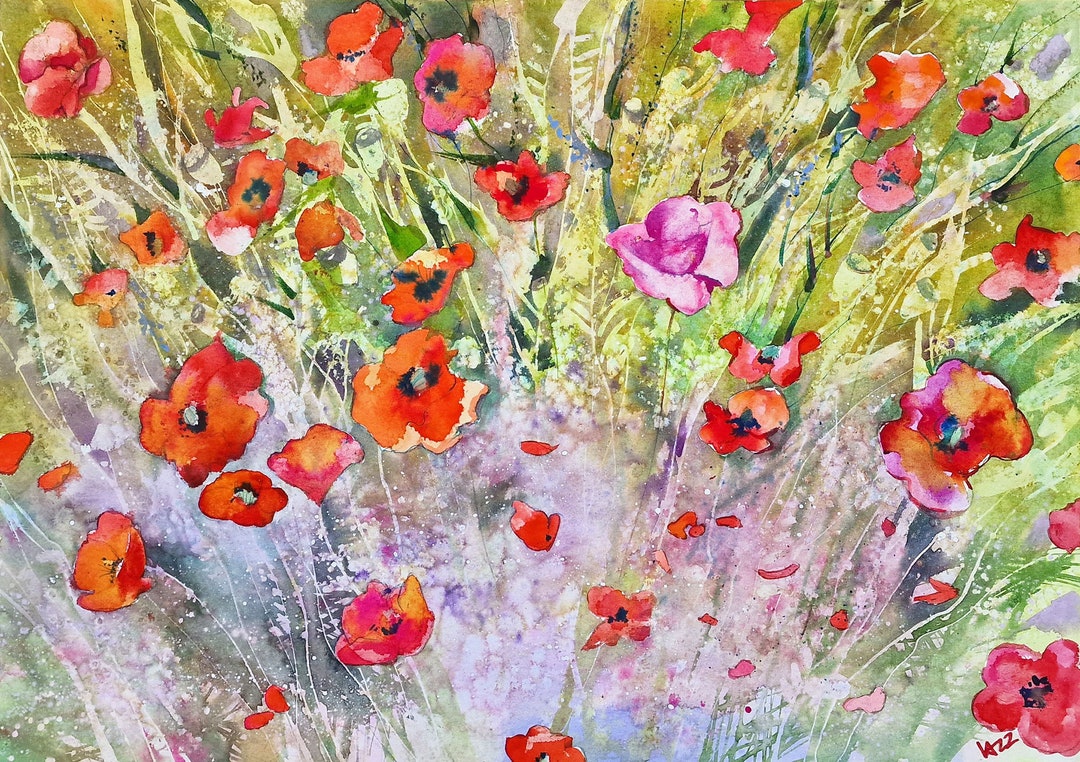 Red Poppies Poppy Field Bright Colors Fine Wildflowers Gift for Her ...