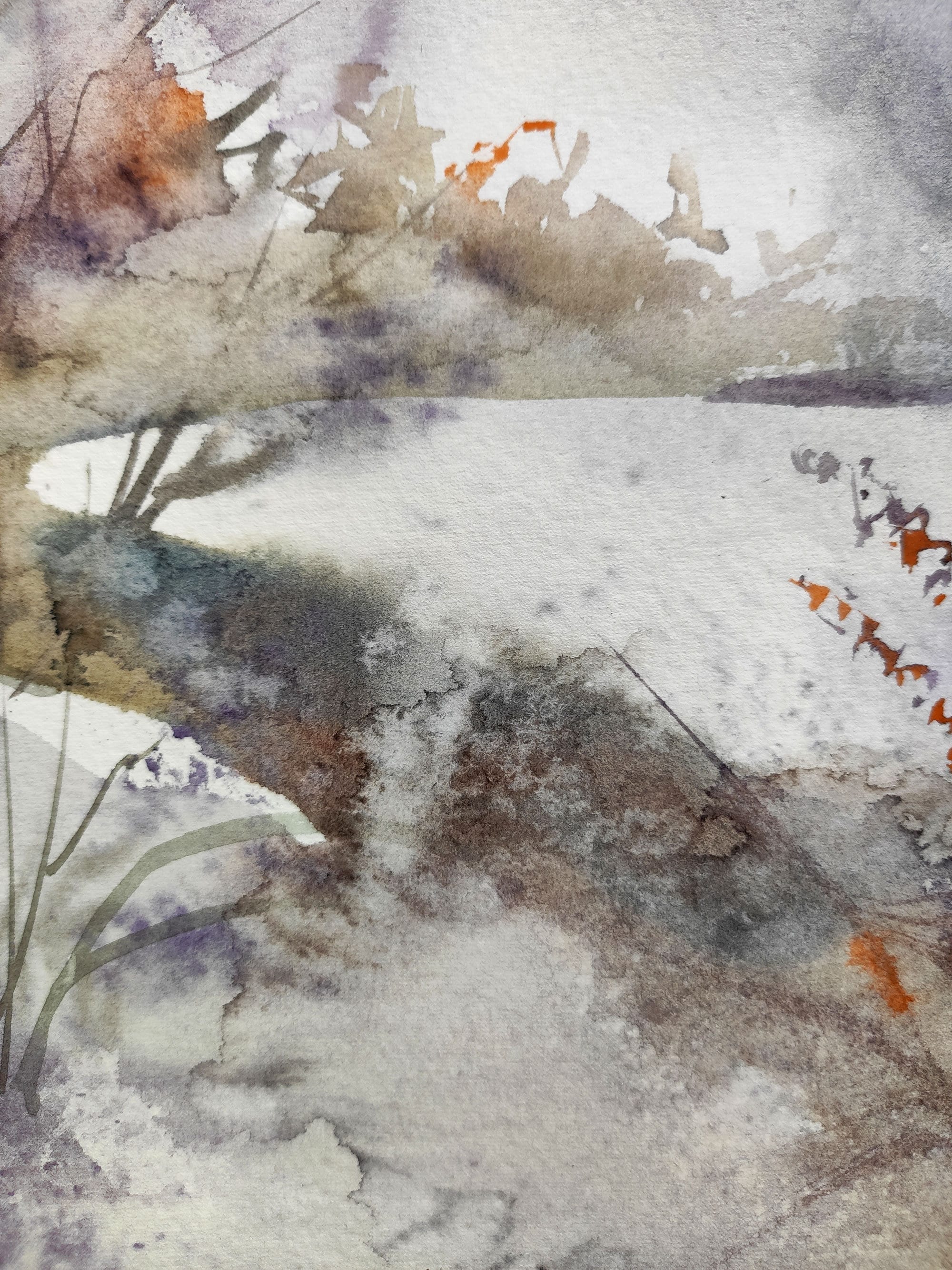 Winter Snow Trees Landscape Art Winter Season Original Watercolor ...