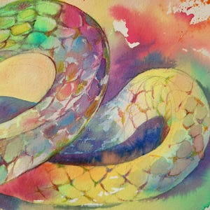 Colorful Snake Bright Reptile Rainbow Scales Wild World Abstract Shades ...