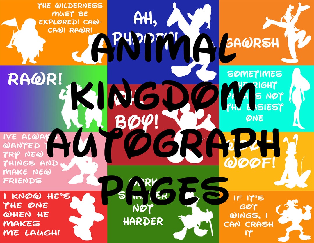 Animal Kingdom Autograph Pages PDF - Etsy
