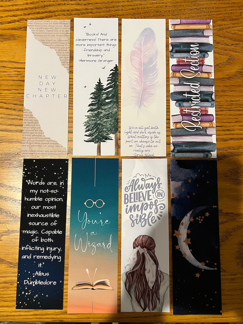 Harry Potter Themed Bookmarks 9 Pack - Etsy