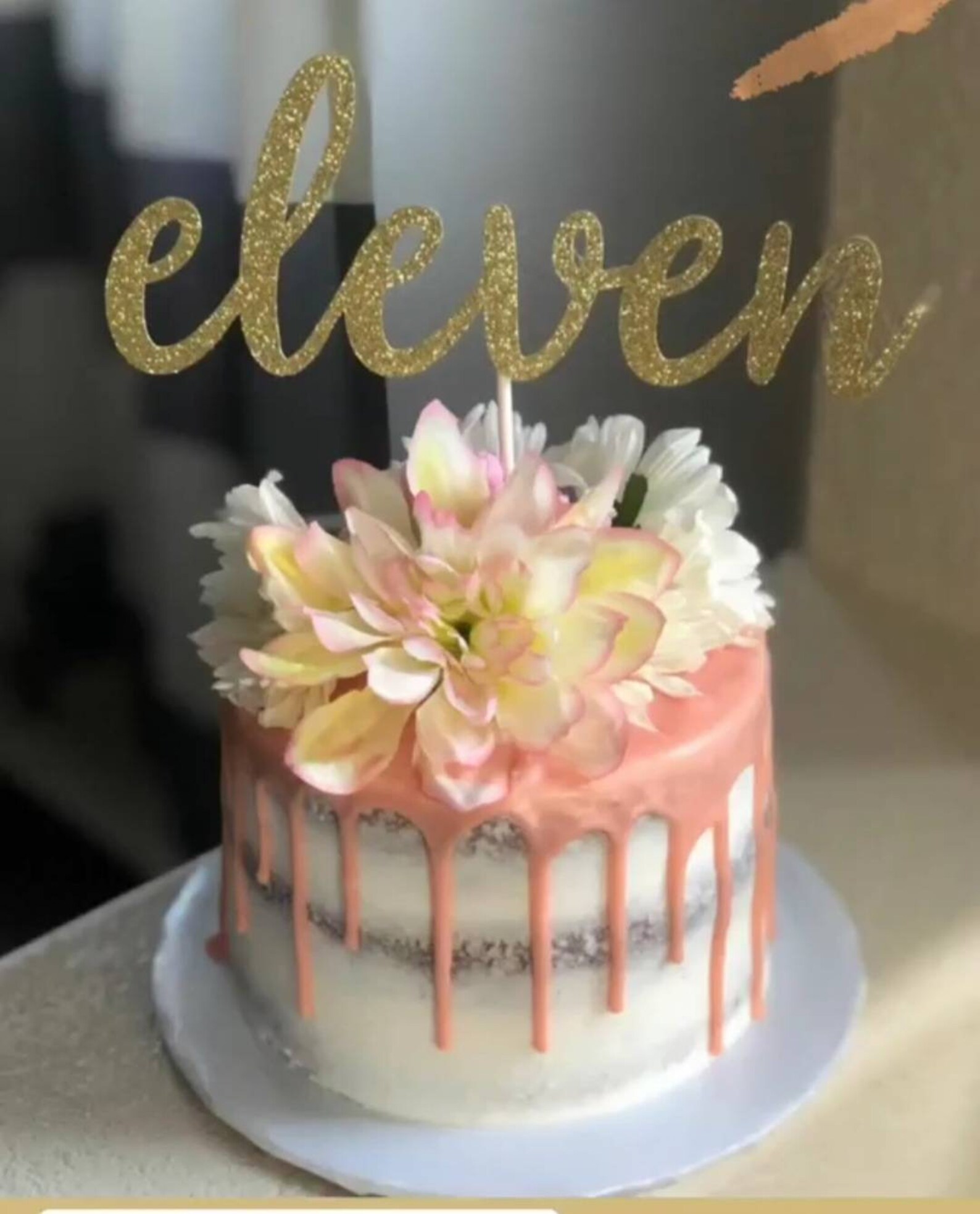 ELEVEN Cake Topper, Eleventh Birthday, 11th Birthday, Gold Glitter ...