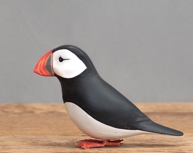 Mini Puffin - Hand Carved Wooden Bird - Etsy