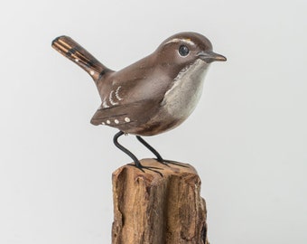 House Wren Hand Carved and Hand Painted Wooden Bird - Etsy