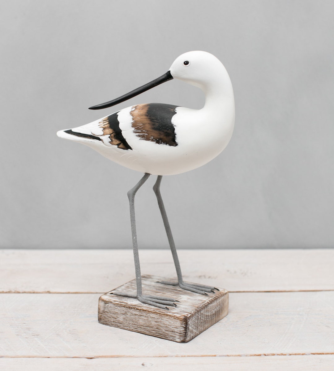 American Avocet 12"h Preening | Shorebird Hand Carved Wooden - Etsy