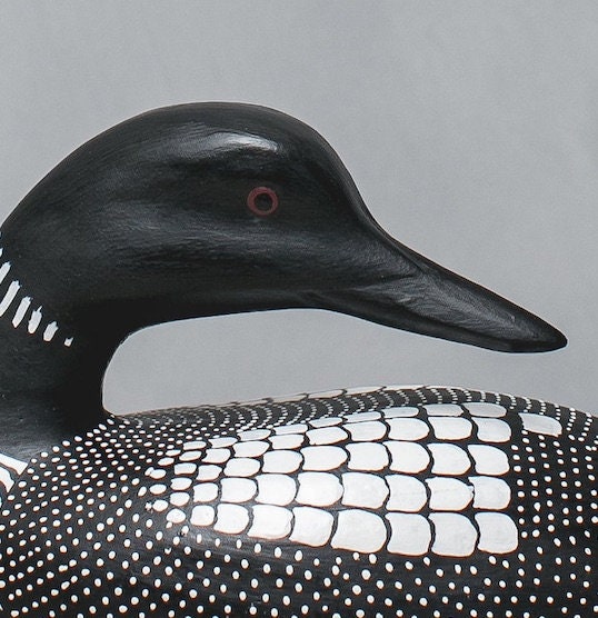 Loon Preening-11l Medium Hand Carved Wooden Bird - Etsy