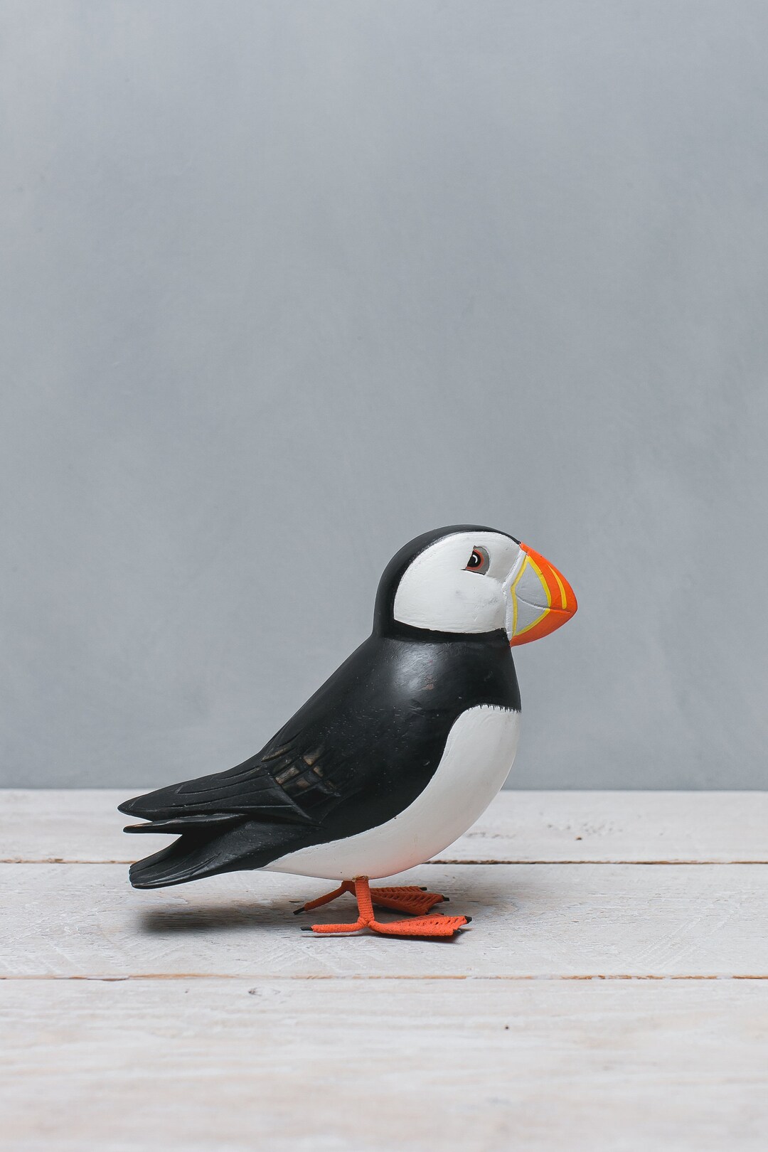 Puffin Large Hand Carved Wooden Bird - Etsy