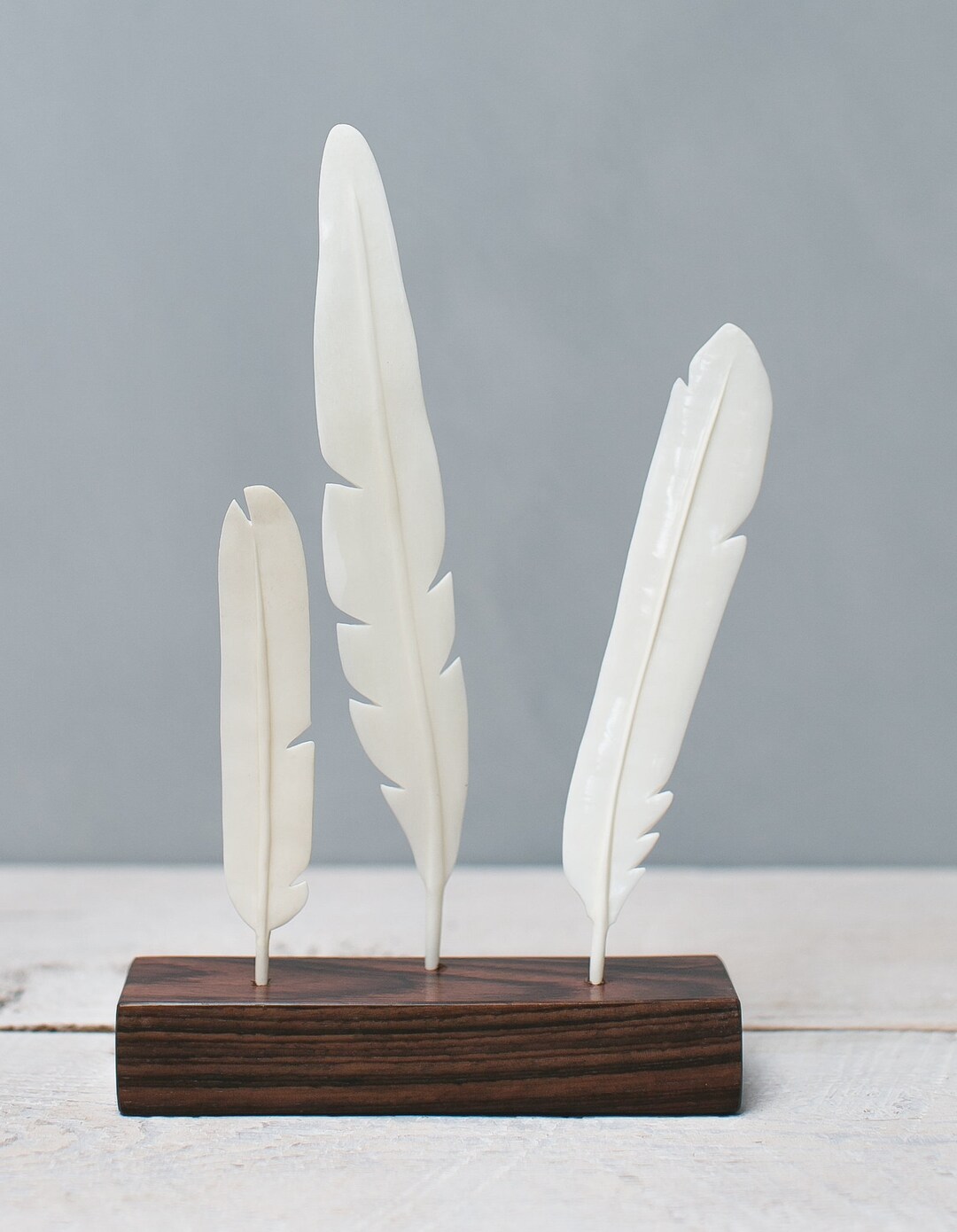 Feather Stand - Iron Wood - Etsy