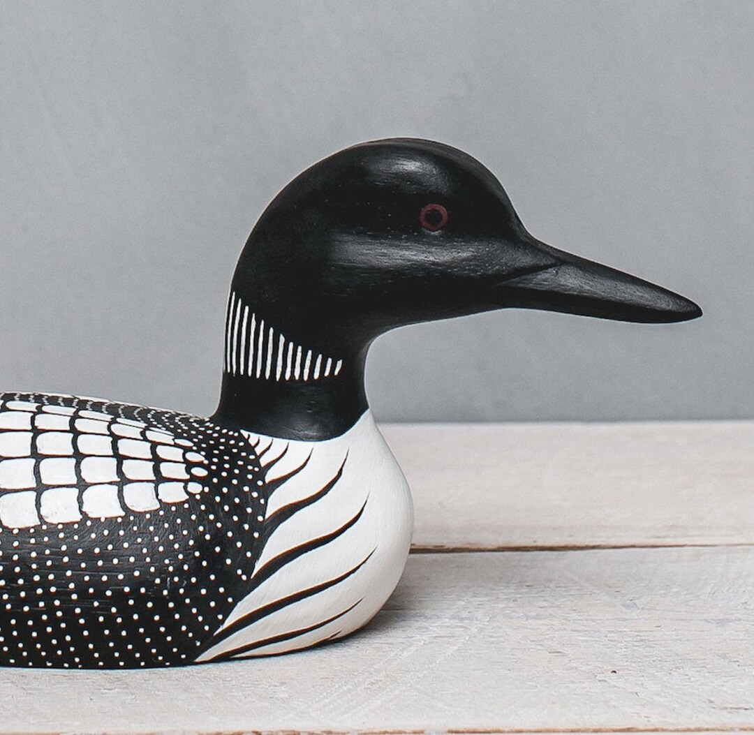 Loon Straight - 13"l - Medium - Hand Carved Wooden Bird - Etsy