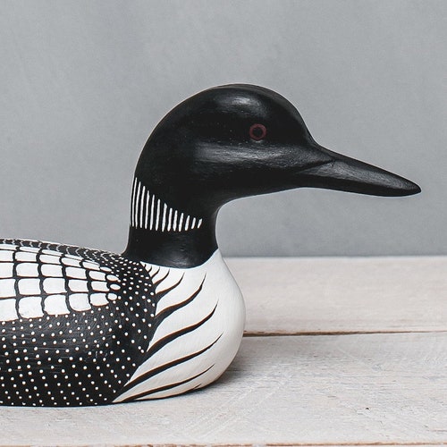 Mini Loon 5l Hand Carved Wooden Bird - Etsy