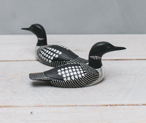 Small Loon 7l Hand Carved Wooden Bird - Etsy
