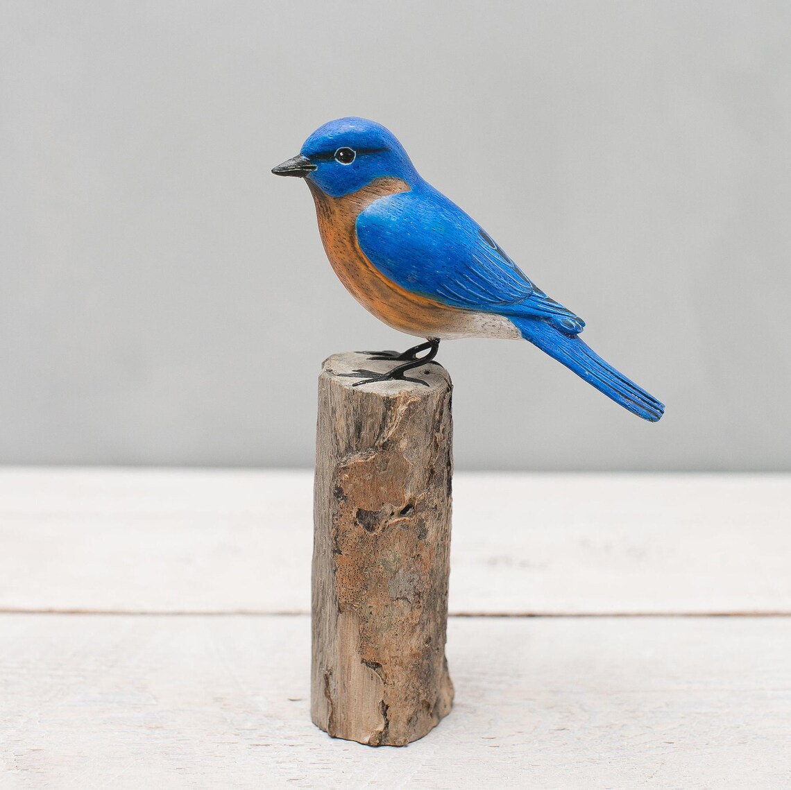 Hand Carved Wooden Bluebird – 8"h | Bird Sculpture | Nature Decor ...