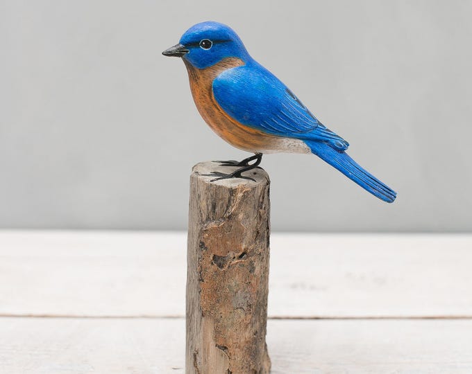 Bluebird - 8"h - Hand Carved | Wooden Bird - Etsy