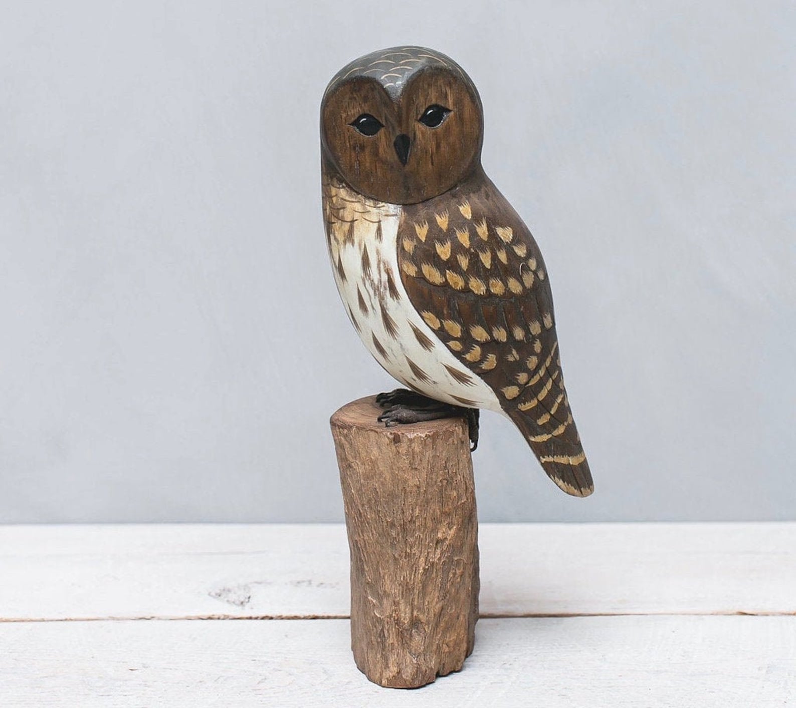 Barred Owl - 13"h - Hand Carved Wooden Bird - Etsy