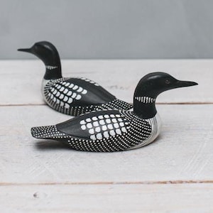 Hand Carved Wooden Loon Ornament – 5"l | Hanging Loon Decor | Cabin ...