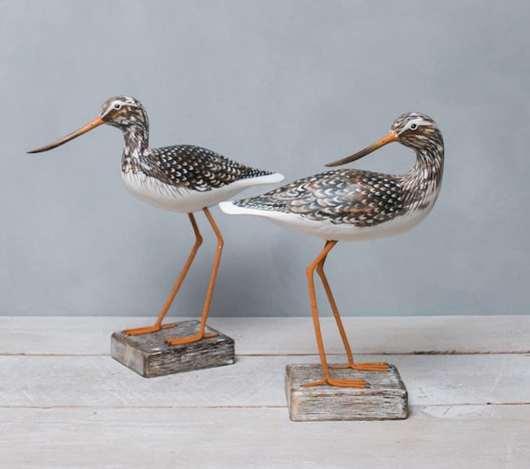 Greater Yellow Legs: Pair of Hand Carved Wood Bird - Etsy