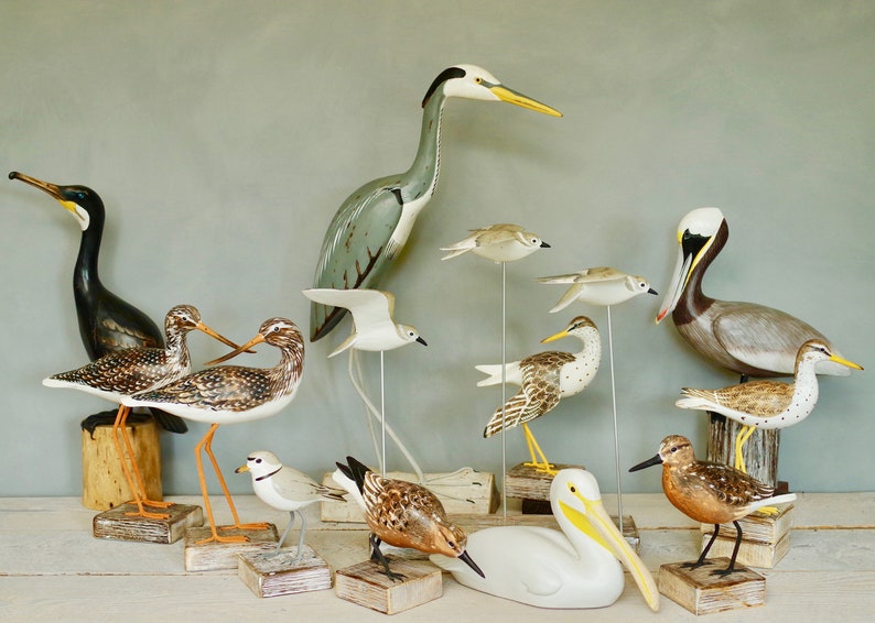 Curlew Sandpiper - Hand Carved Wooden Shorebird - Etsy Canada