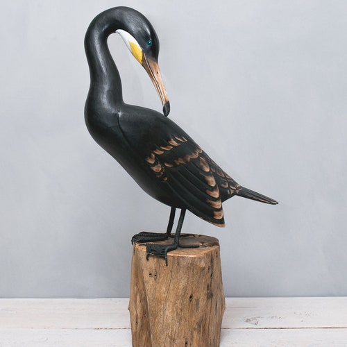 Crow Pair Hand Carved Wooden Bird - Etsy