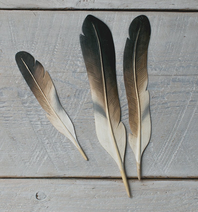 Osprey Hand Carved Wooden Feathers - Etsy