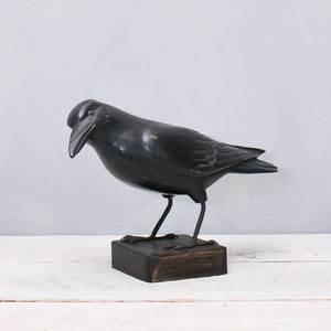Crow - 9"h - Hand Carved Wooden Bird - Etsy