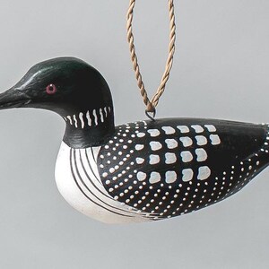 Hand Carved Wooden Loon Ornament – 5"l | Hanging Loon Decor | Cabin ...