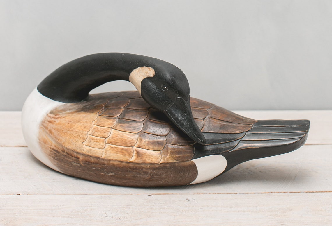 Canada Goose -large 19"l - Hand Carved | Wooden Bird | Decoy - Etsy