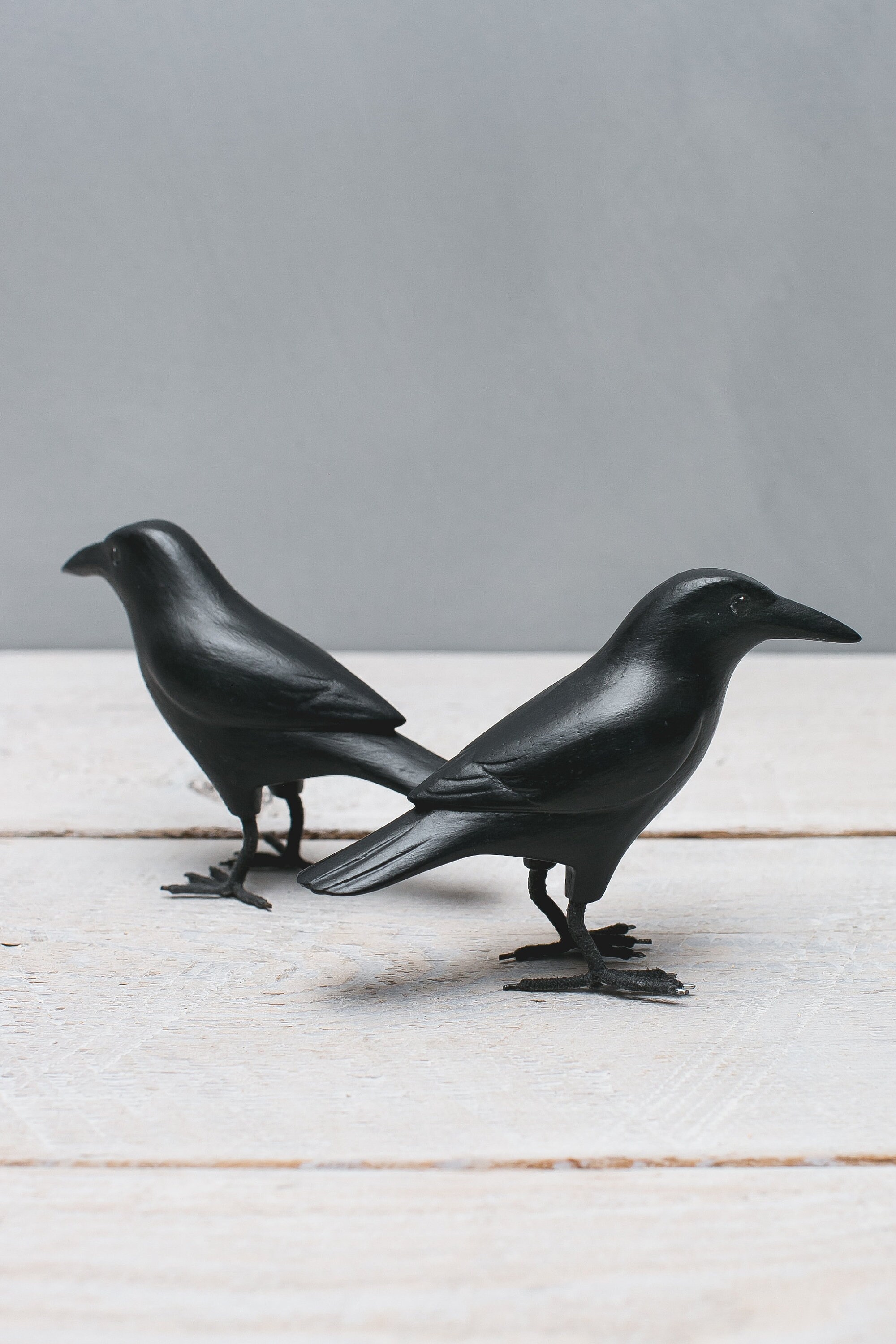 Crow Pair Hand Carved Wooden Bird - Etsy