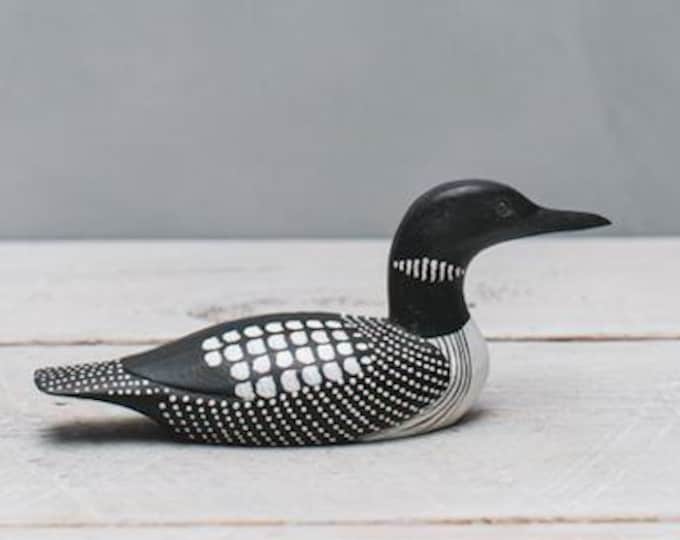 Hand Carved, Hand Painted Wooden Bird Sculpture of a Loon - Etsy