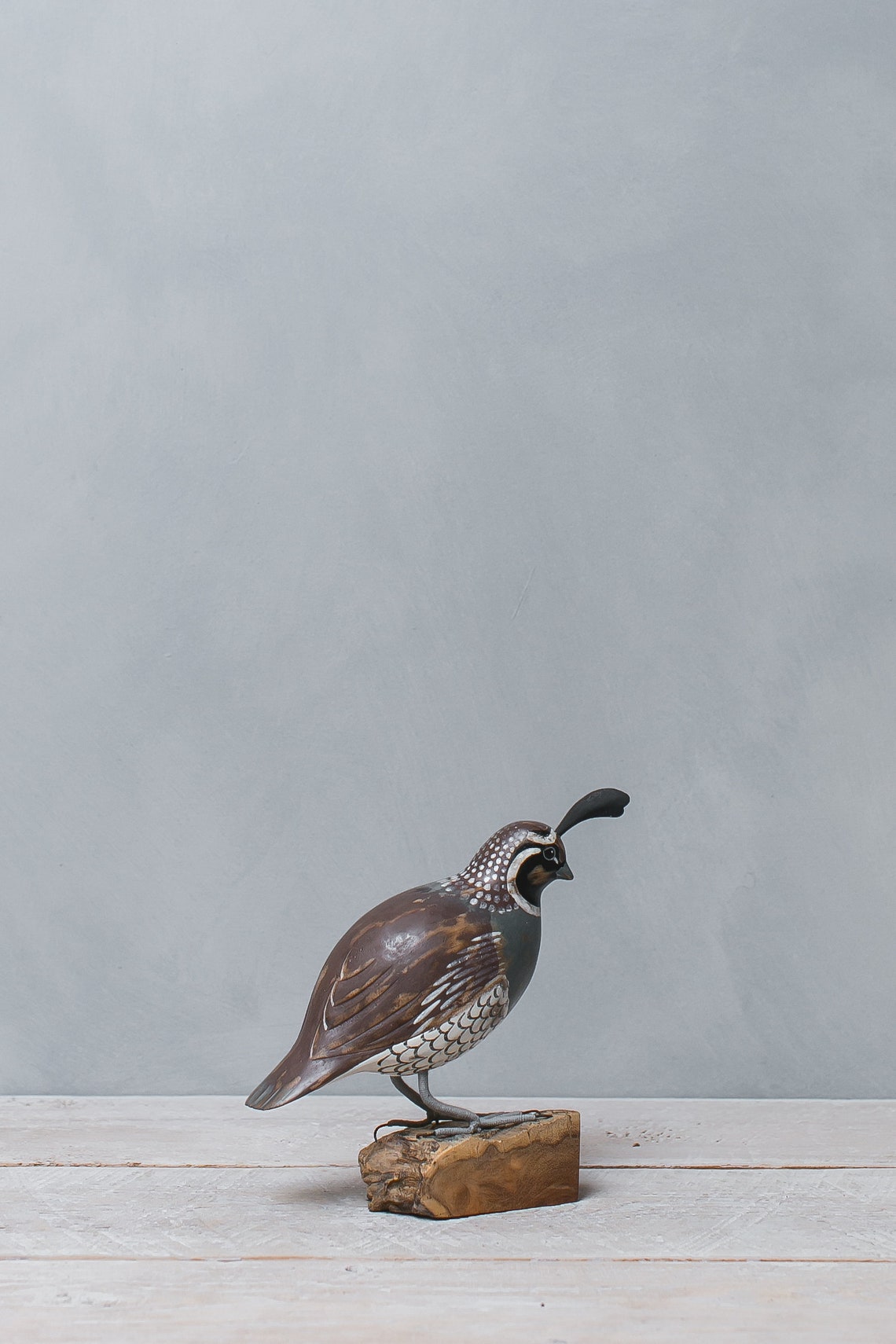 Hand Carved Wooden California Quail – 8.5"h | Bird Sculpture | State ...