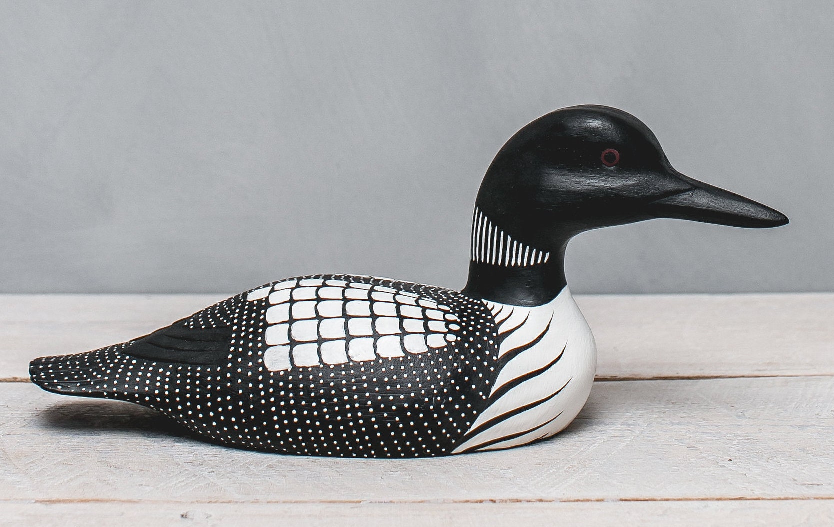 Loon Straight 13l Medium Hand Carved Wooden Bird | Etsy Canada