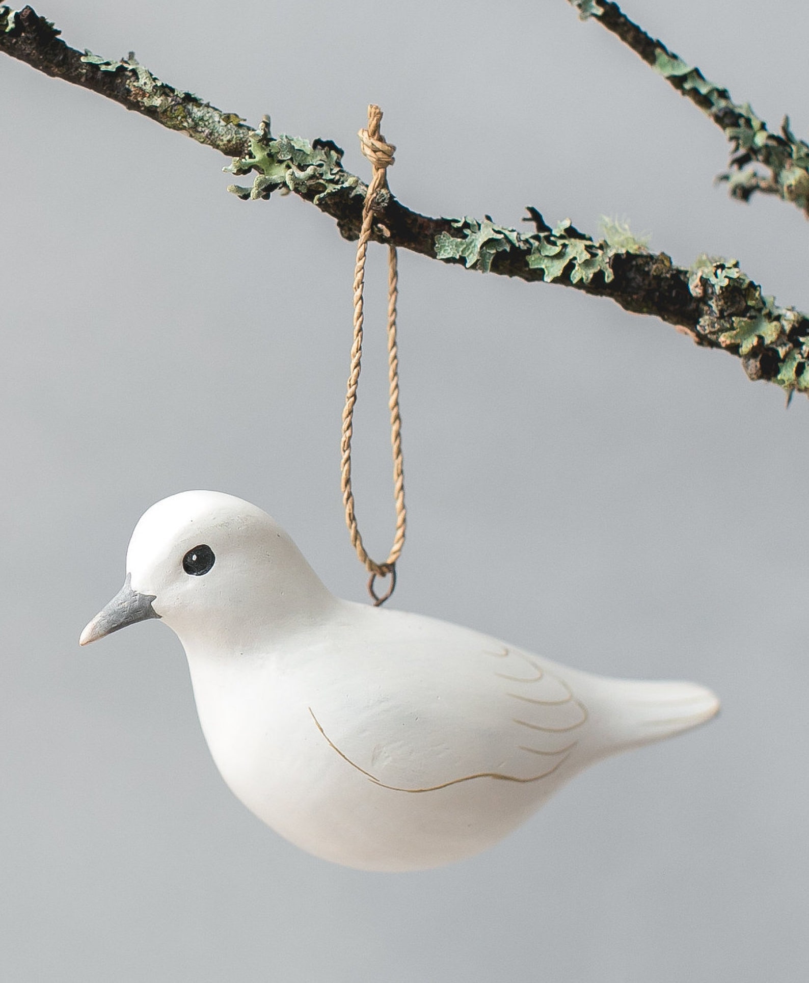 Dove Ornament Hand Carved Wooden Birds | Etsy