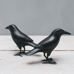 Mini Crow 3.5h Hand Carved Wooden Bird - Etsy Canada