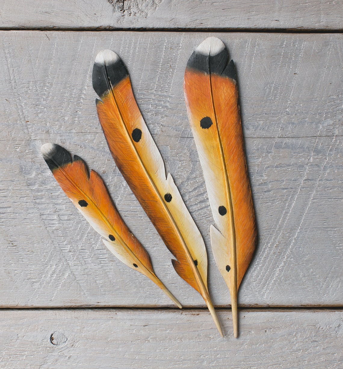 Kestrel Hand Carved Wooden Feathers - Etsy