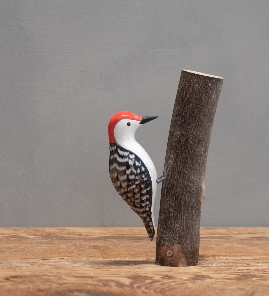 Mini Red Bellied Woodpecker - 4.5"h - Hand Carved Wooden Bird - Etsy