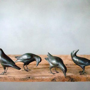 Mini Crow 3.5h Hand Carved Wooden Bird - Etsy Canada