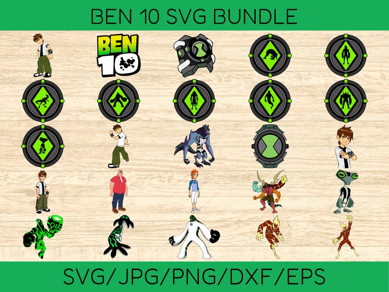 Ben 10 Sticker Svg Bundle, Svg Bundles, Digital Vector File, Instant ...