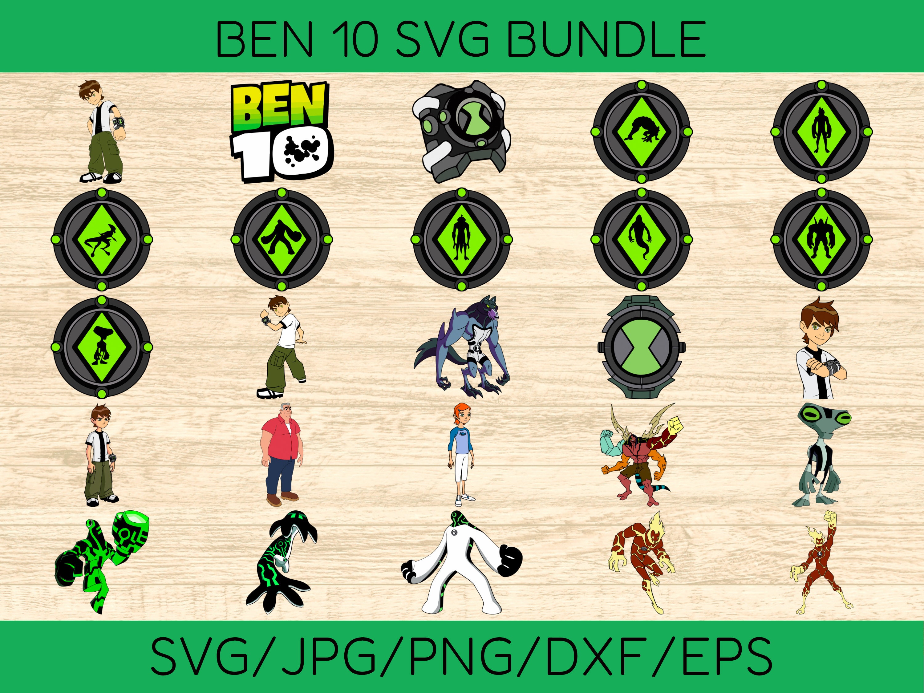 Ben 10 Sticker Svg Bundle, Svg Bundles, Digital Vector File, Instant ...