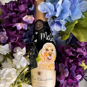 Hand Painted Champagne Bottle - Etsy