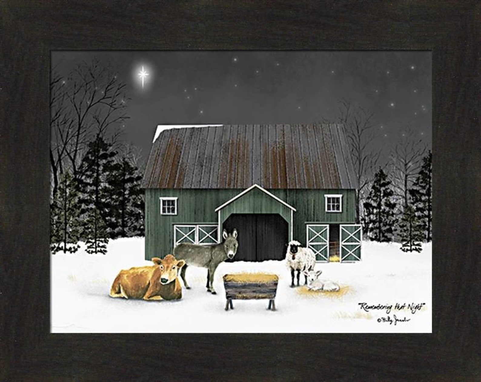 Remembering the Night by Billy Jacobs 16x20 Christmas Manger Jesus ...