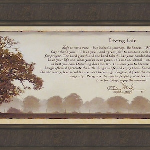 Living Life by Bonnie Mohr 18x42 Life is a Journey Inspirational Quote ...