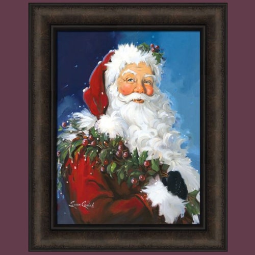 Berry Santa in Gray by Susan Comish - Etsy