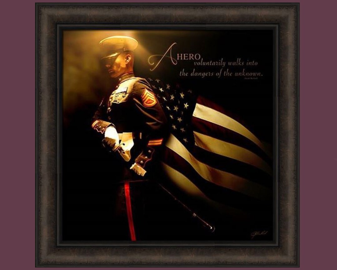 Heroes of A Nation - Marine by Jason Bullard 22x22 Veteran Military ...