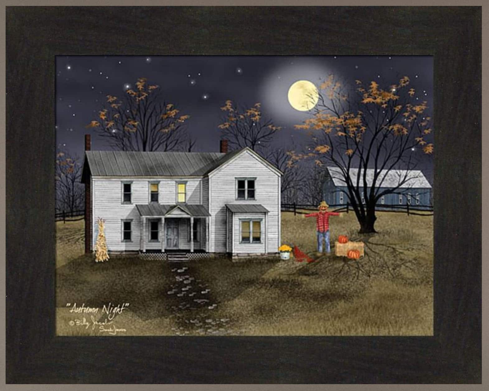 Autumn Night by Billy Jacobs and Sarah Jacobs 16x20 Full Moon Night ...