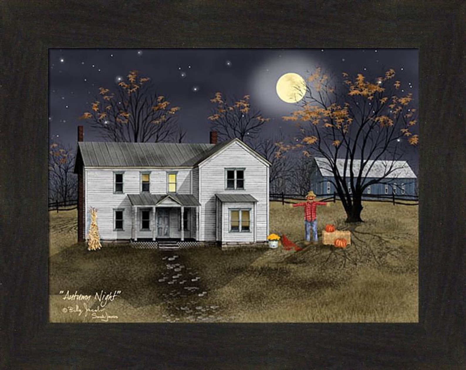Autumn Night by Billy Jacobs and Sarah Jacobs 16x20 Full Moon Night ...