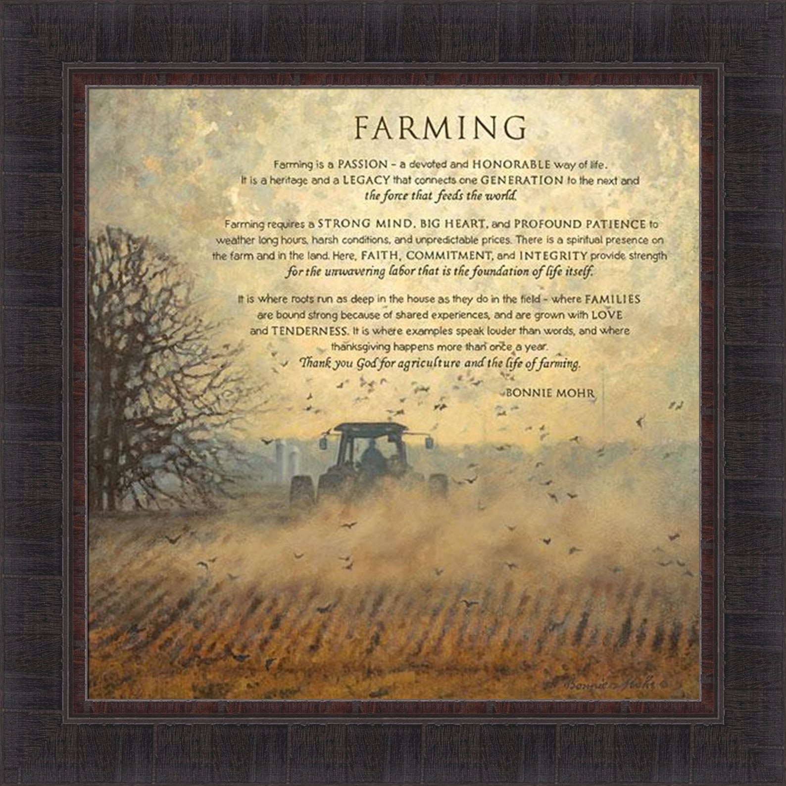 Farming by Bonnie Mohr 22x22 Tractor Field Poem Sign Agriculture Farm ...