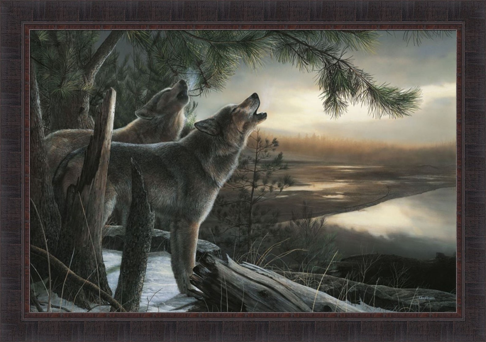 Wild Ones by Kevin Daniel 29x41 Howling Wolves Wolf Framed Art Print ...