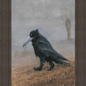 Krahe by Rudi Hurzlmeier 24x33 Crow Raven Black Bird Wearing Cowboy ...