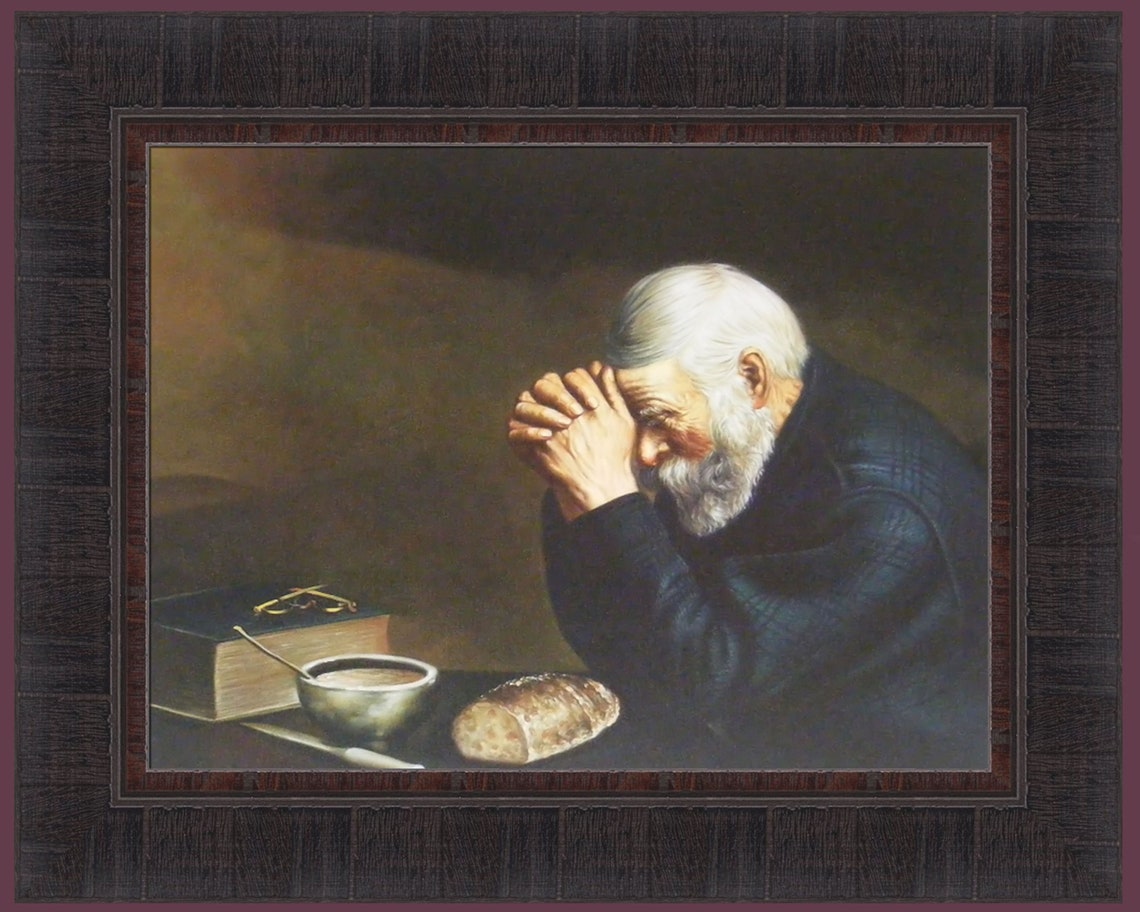 Grace by Eric Enstrom 16x20 Daily Bread Man Praying at Dinner Table ...