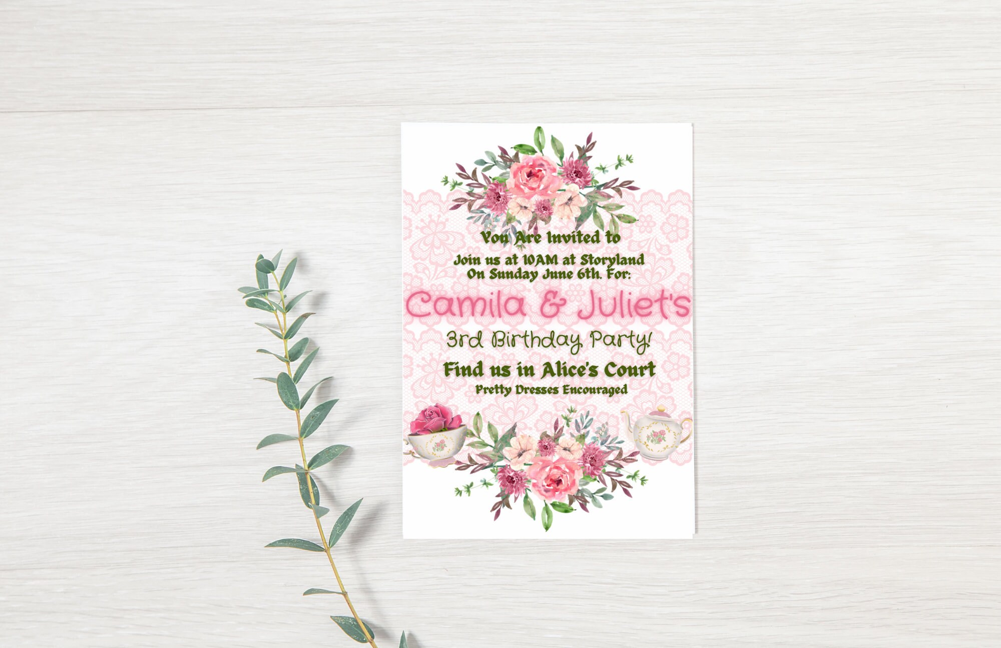 Garden Party Theme Invitation and Goodie Bag Tags - Etsy